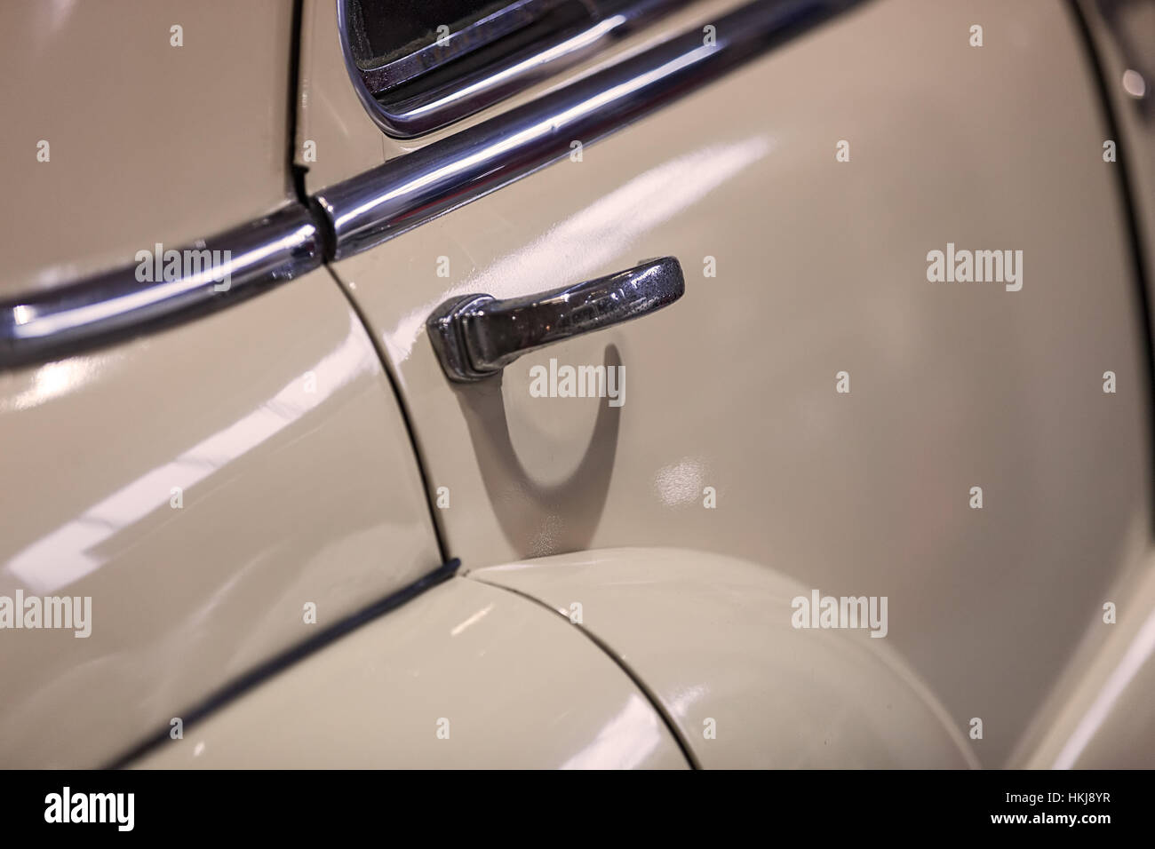 door handles of old-timer with door lock, note shallow depth of field ...