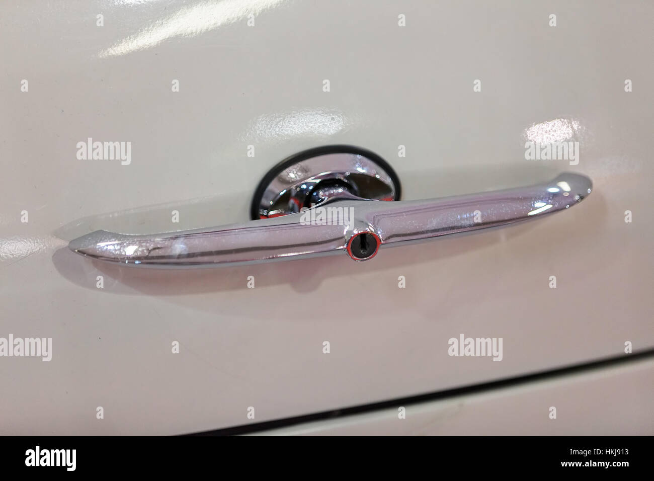 door handles of old-timer with door lock, note shallow depth of field ...