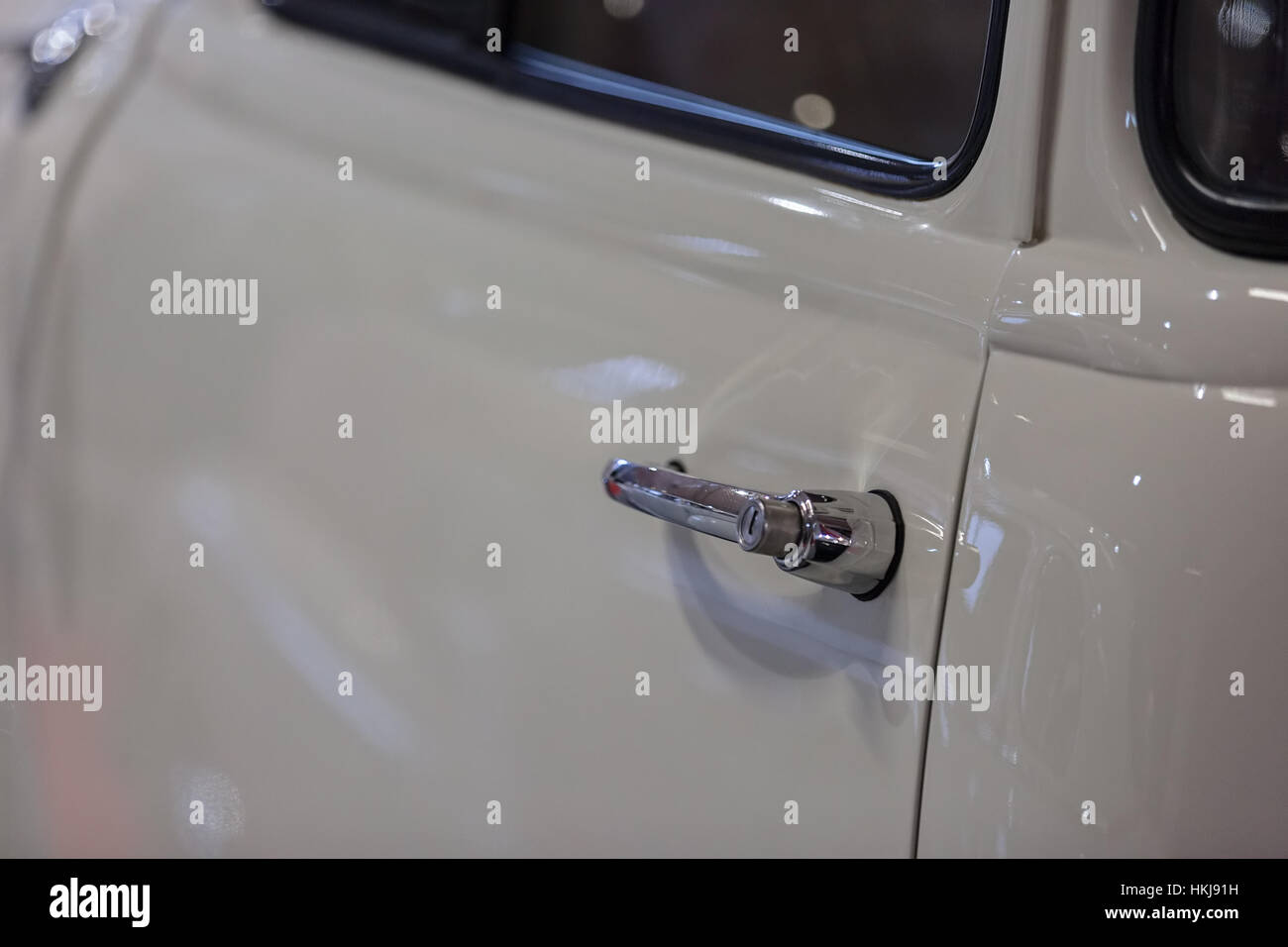 door handles of old-timer with door lock, note shallow depth of field ...
