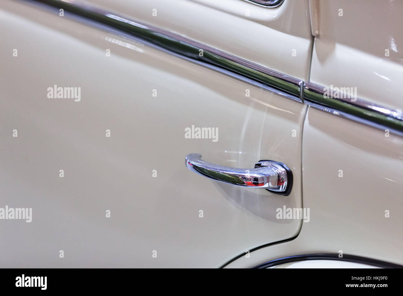 door handles of old-timer with door lock, note shallow depth of field ...