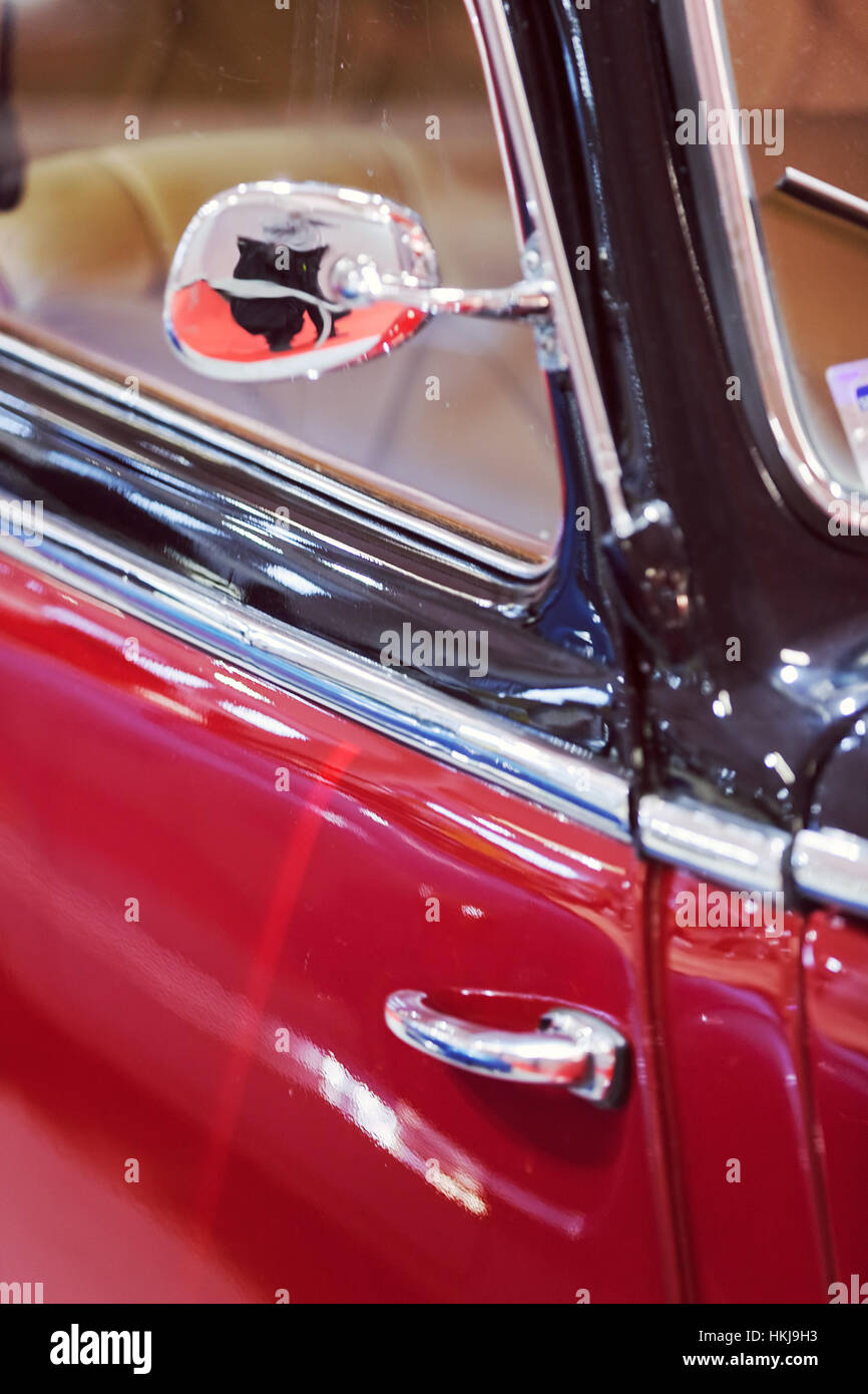 door handles of old-timer with door lock, note shallow depth of field ...