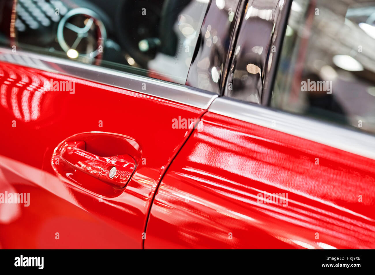 door handles of cars with door lock, note shallow depth of field Stock ...