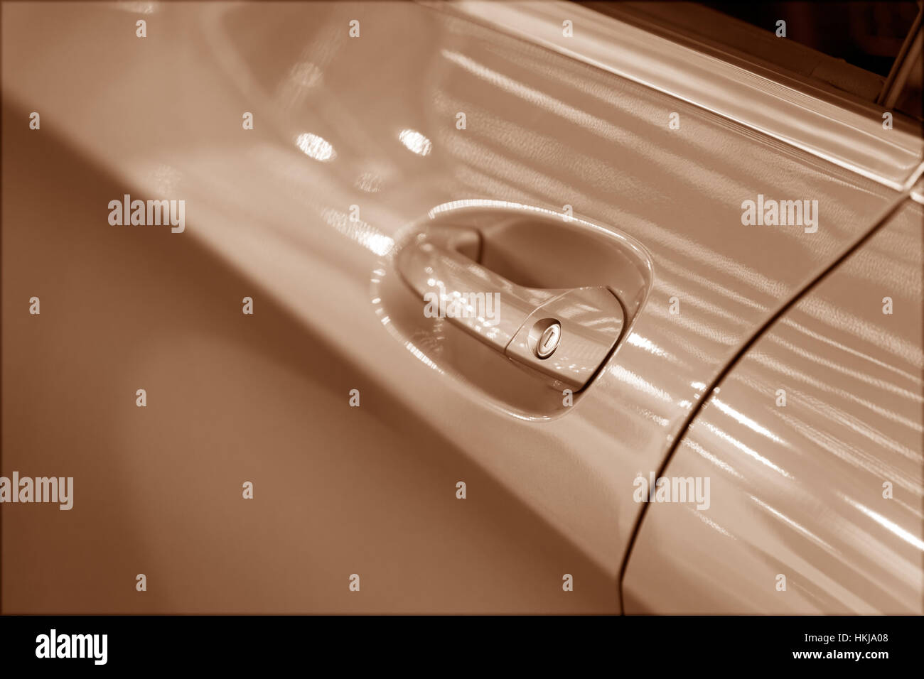 door handles of cars with door lock, note shallow depth of field Stock ...