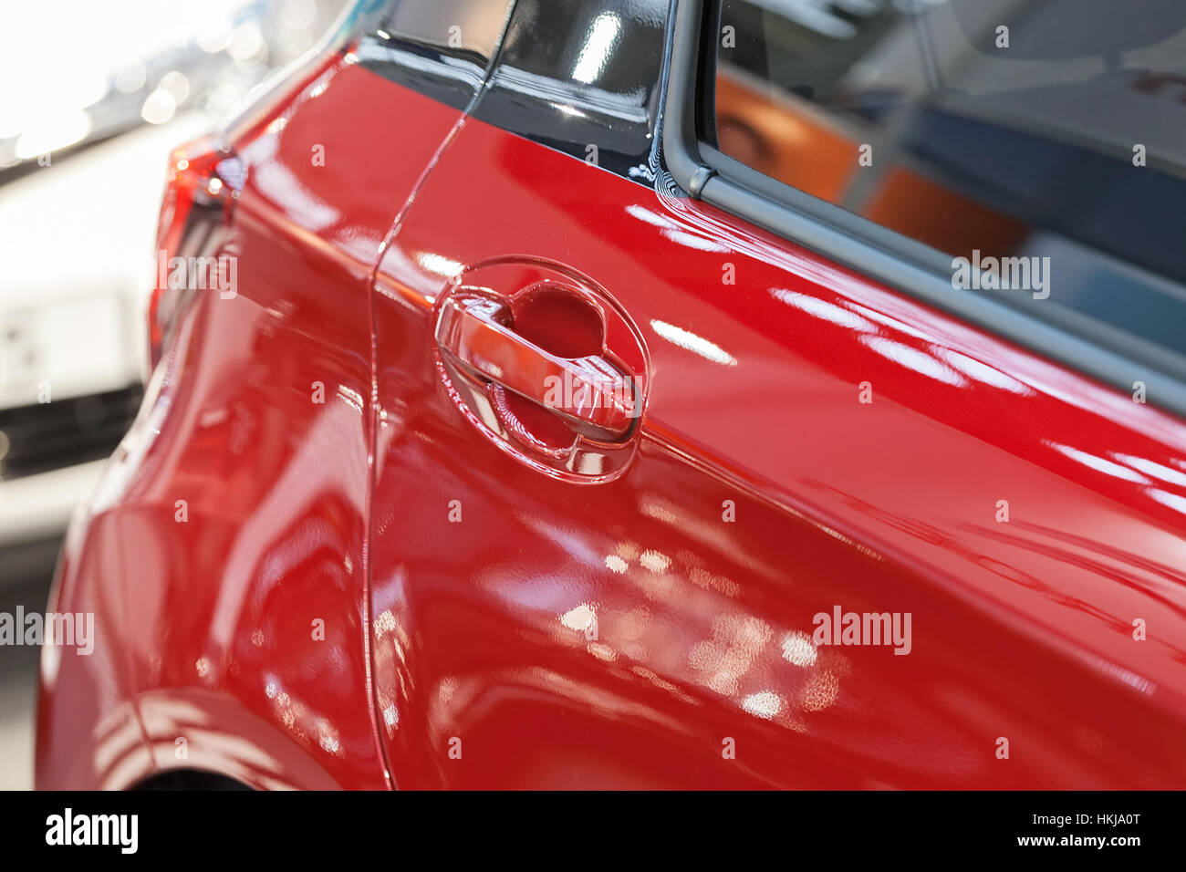 door handles of cars with door lock, note shallow depth of field Stock ...