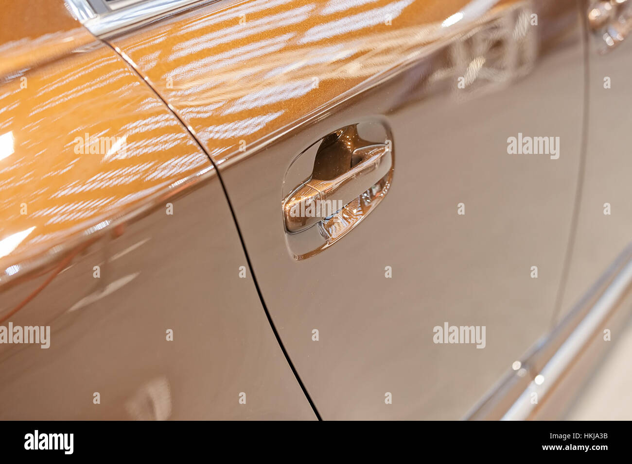 door handles of cars with door lock, note shallow depth of field Stock ...