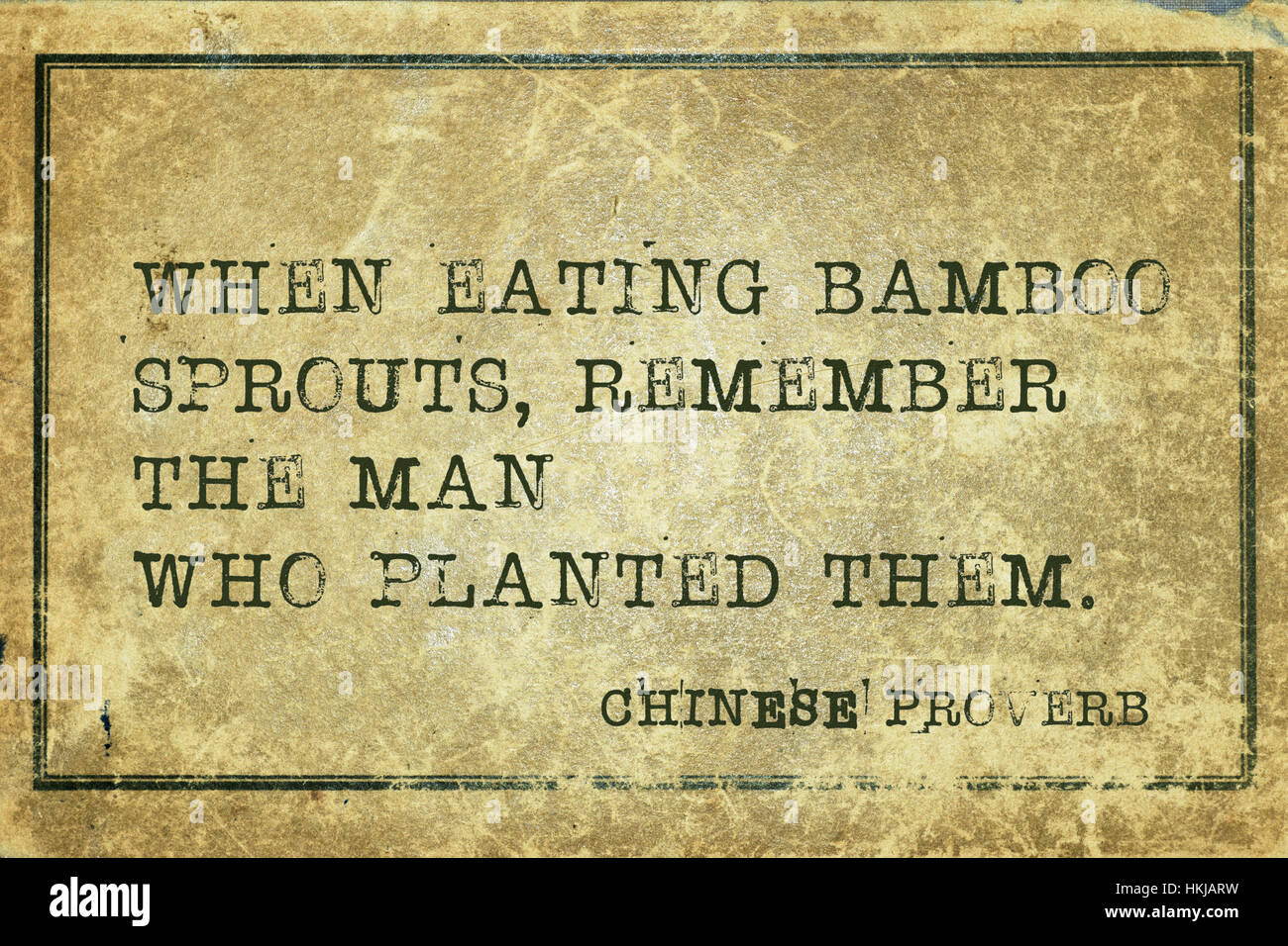 When eating bamboo sprouts, remember - ancient Chinese proverb printed ...