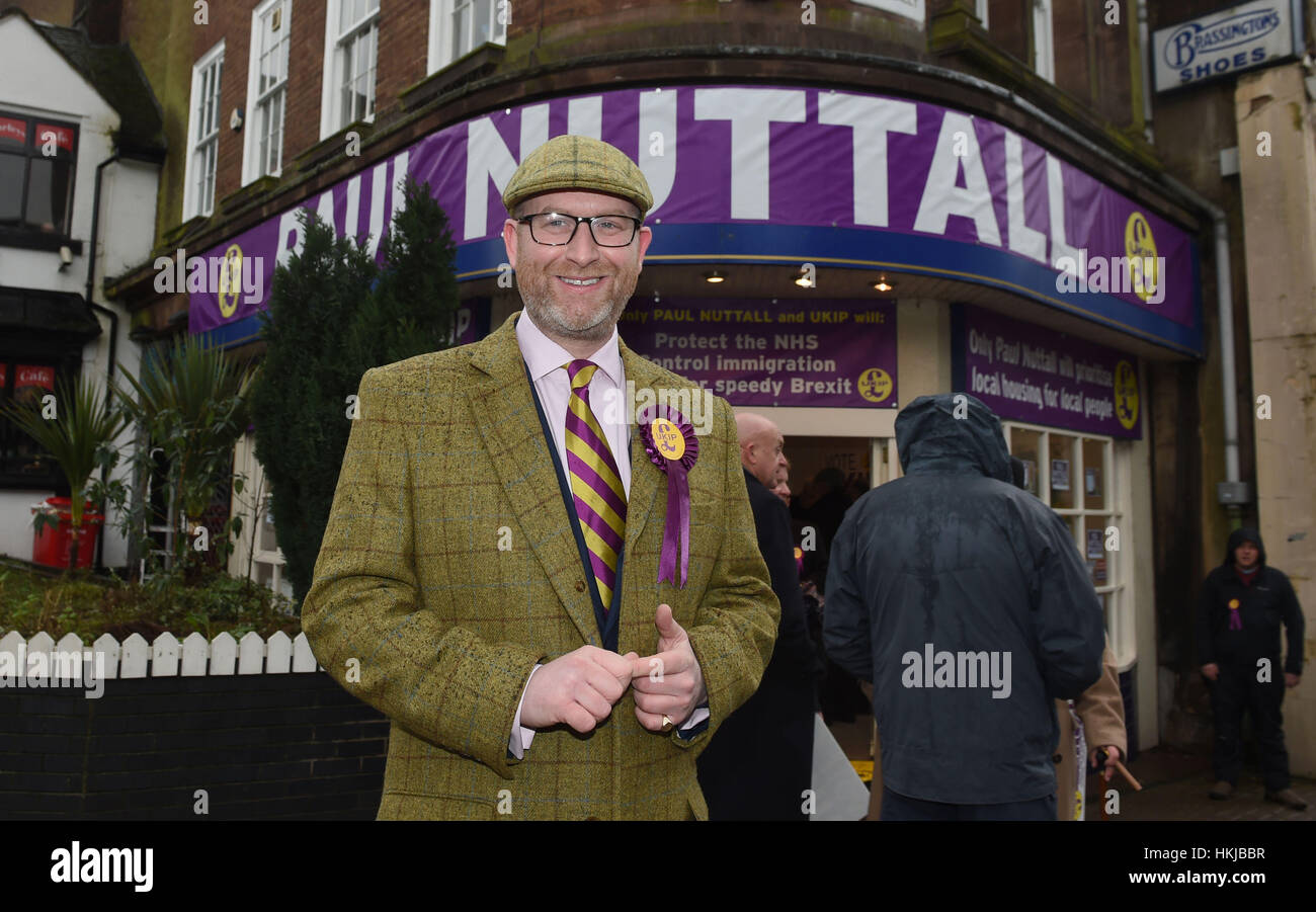 Ukip leader Paul Nuttall during his campaign launch for the Stoke-on ...