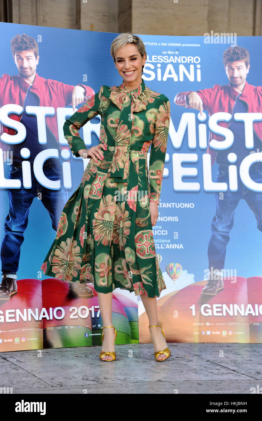 Elena Cucci, wearing a Gucci dress, at the photocall for 'Mister ...