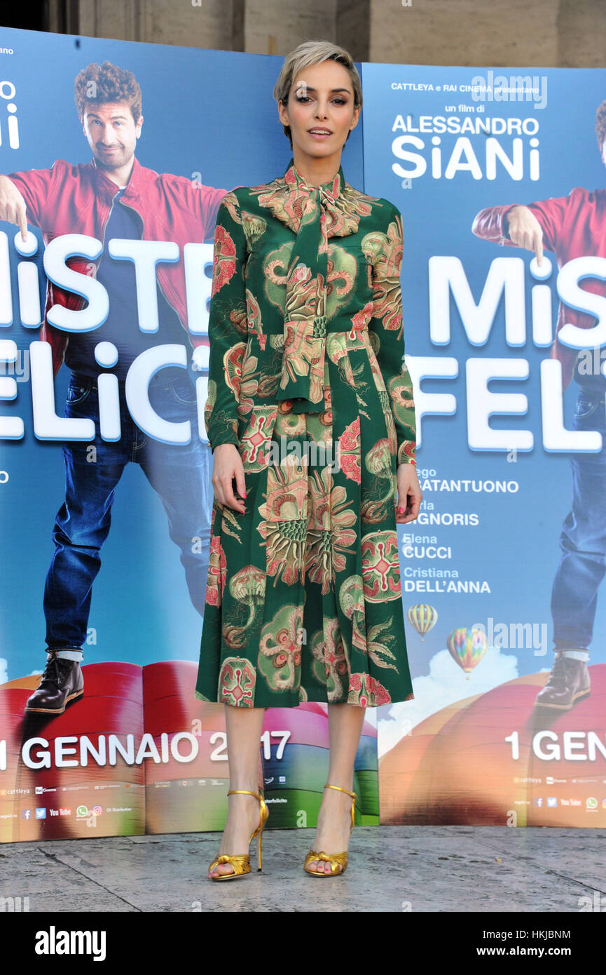 Elena Cucci, wearing a Gucci dress, at the photocall for 'Mister ...