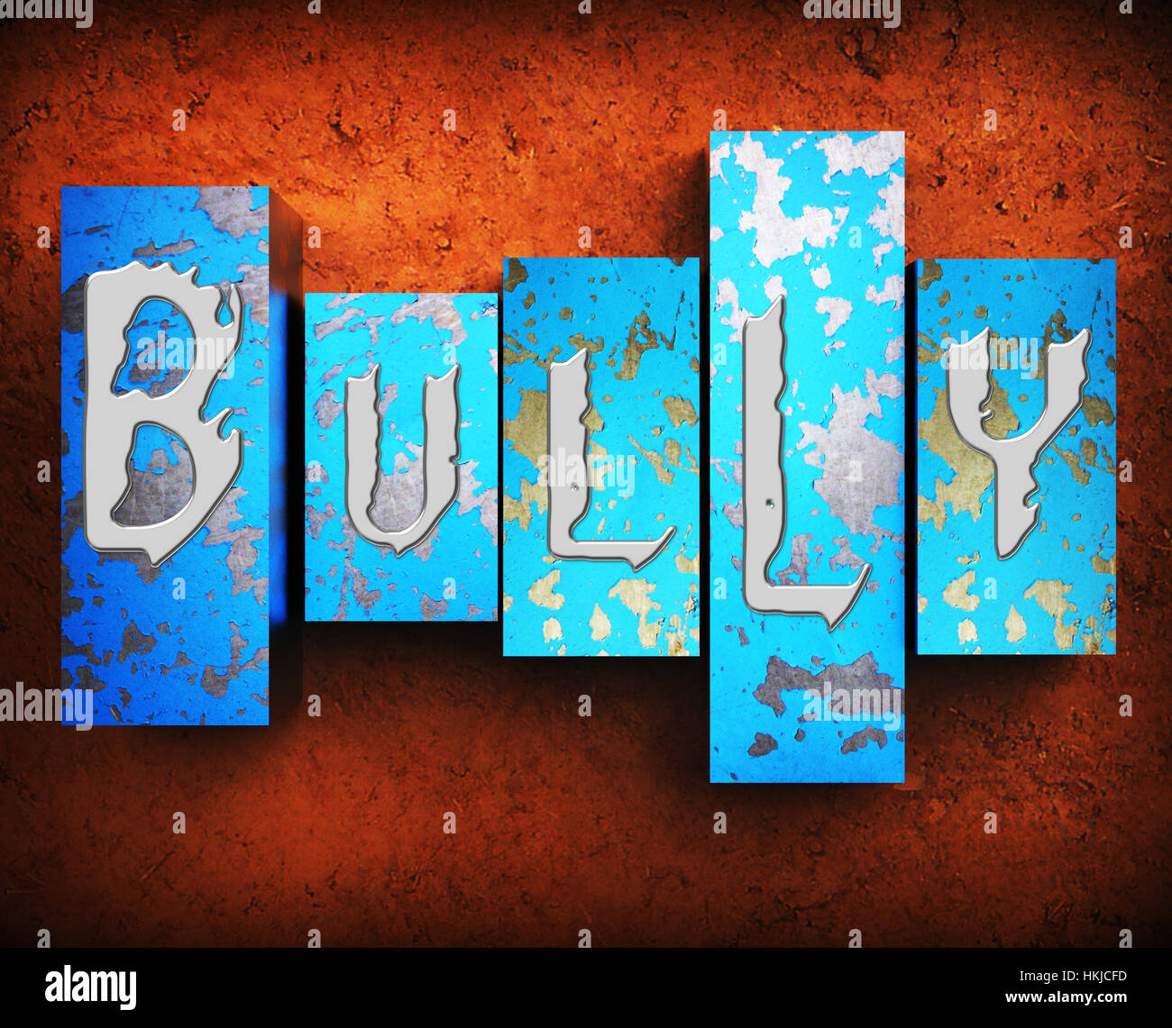 Bullying Word Showing Push Around 3d Illustration Stock Photo - Alamy