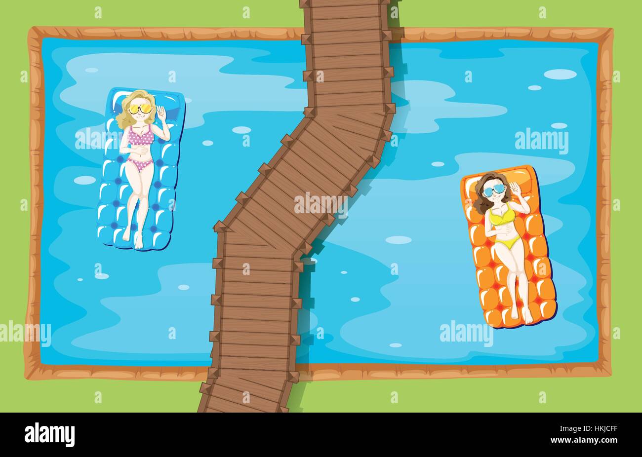 Woman floating in swimming pool Stock Vector Images - Alamy