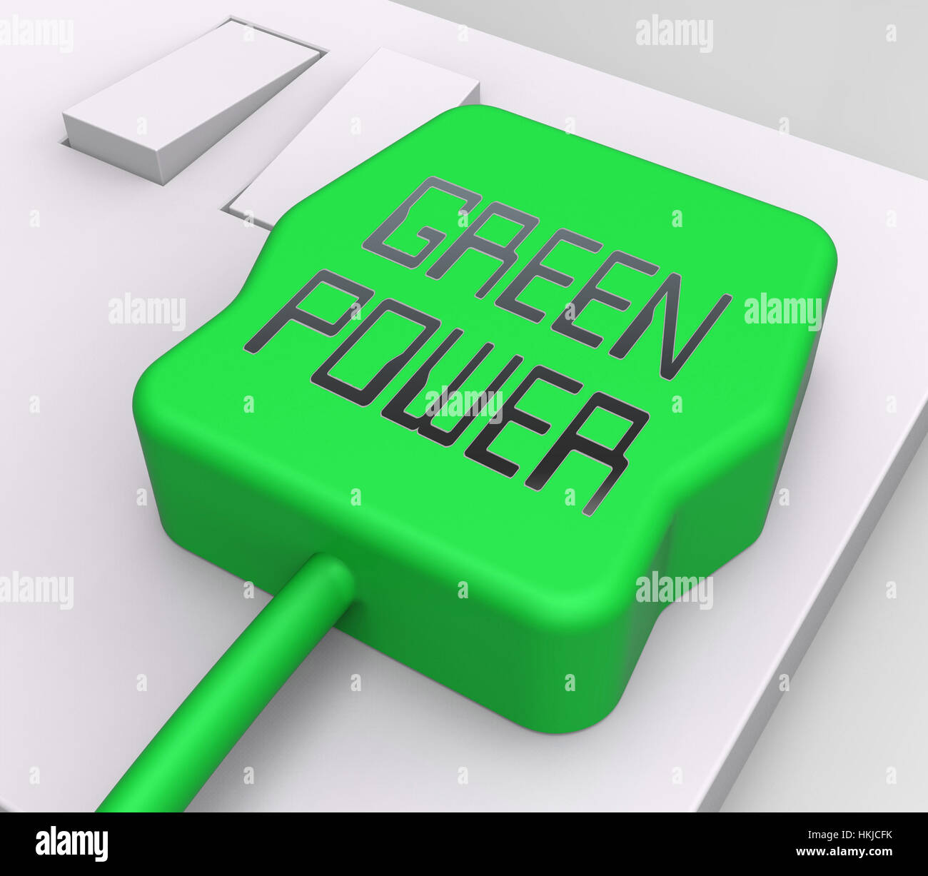 Green Power Plug And Socket Shows Eco Energy 3d Rendering Stock Photo ...