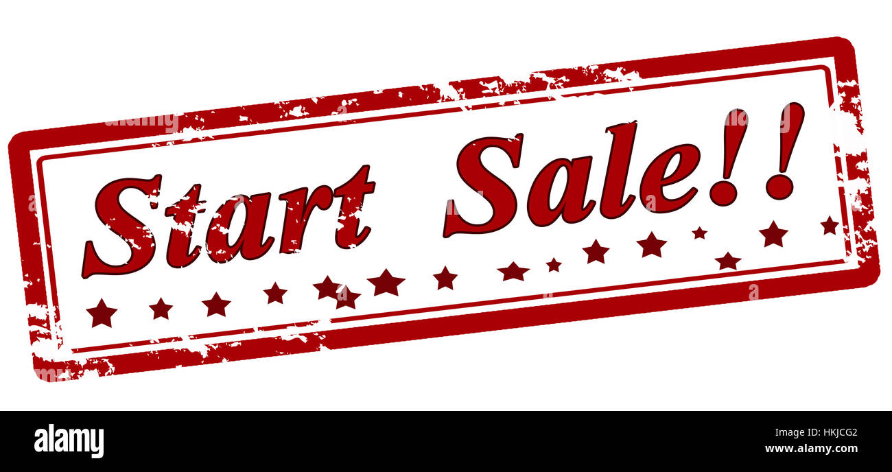 Stamp with text start sale inside, vector illustration Stock Photo - Alamy
