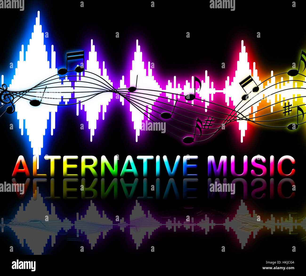 Alternative Music Soundwave Means Sound Track And Alt Rock Stock Photo ...
