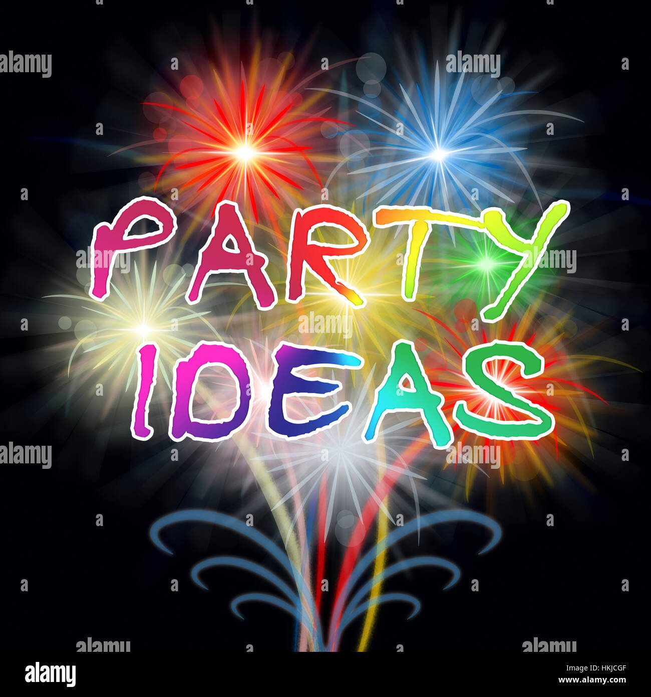 Party Ideas Fireworks Meaning Fun Creativity And Thoughts Stock Photo ...