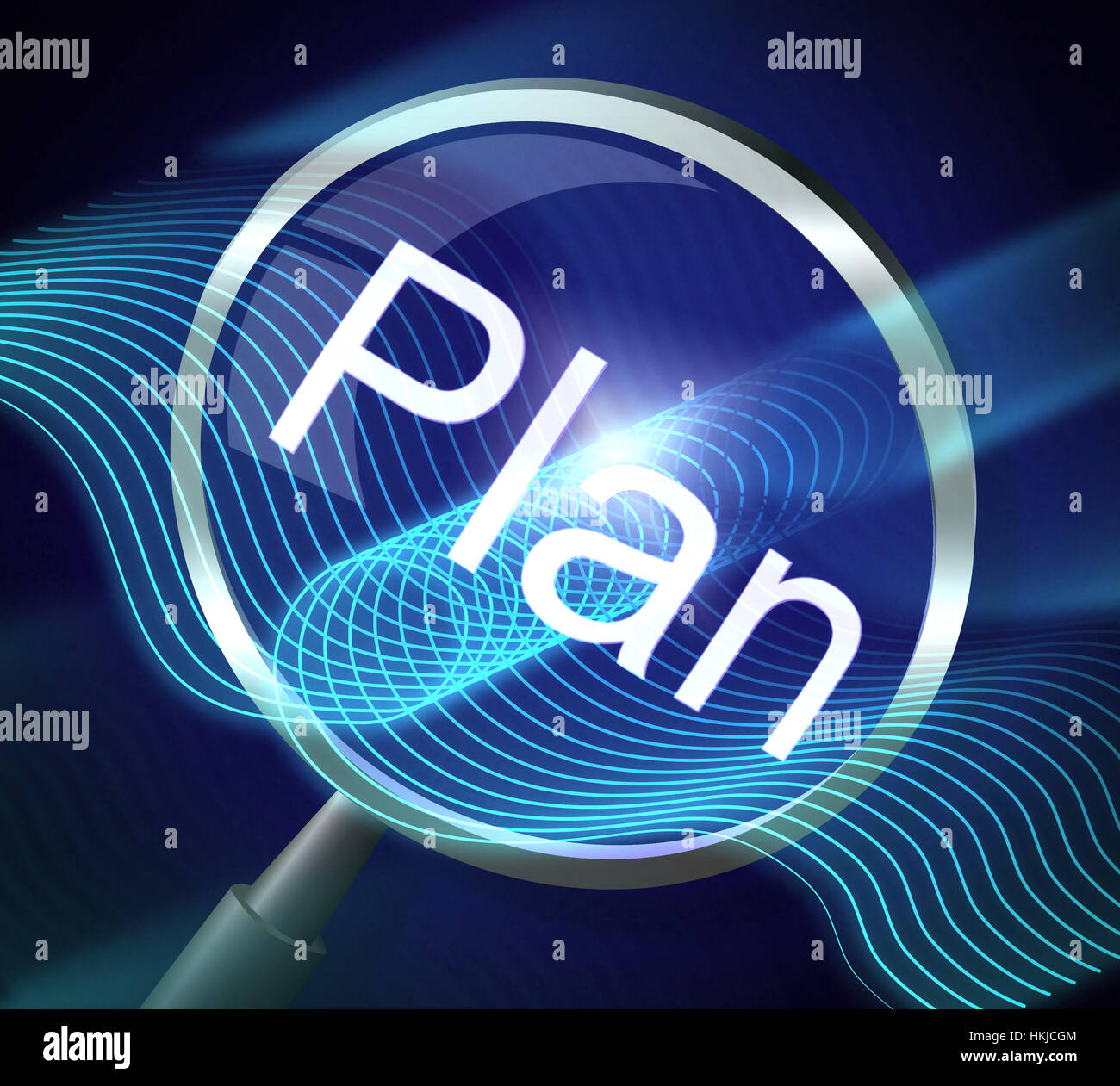 Plan Magnifier Representing Project Strategy And Programme 3d Rendering ...