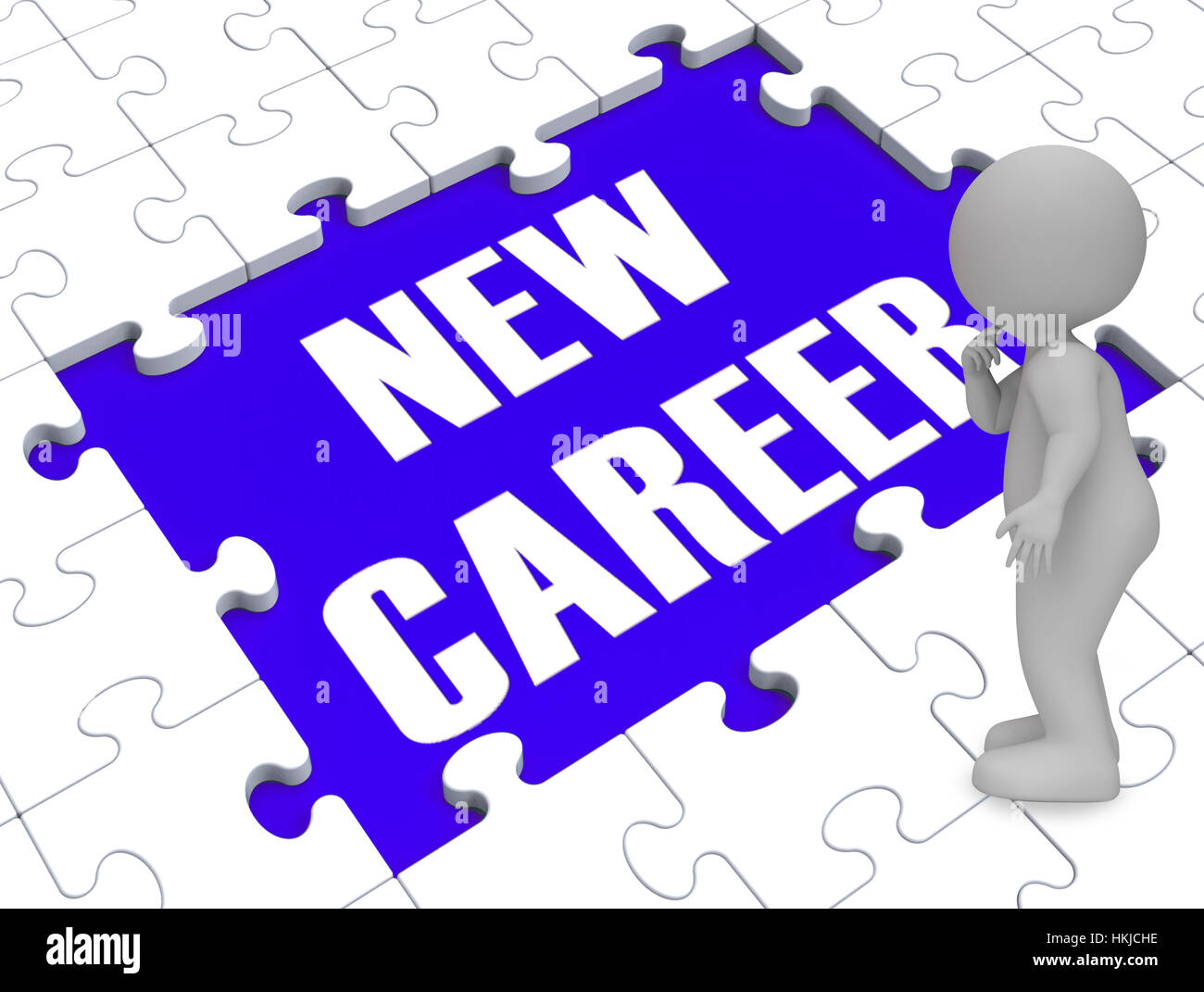 New Career Puzzle Showing Future Employment Or Occupation 3d Rendering ...