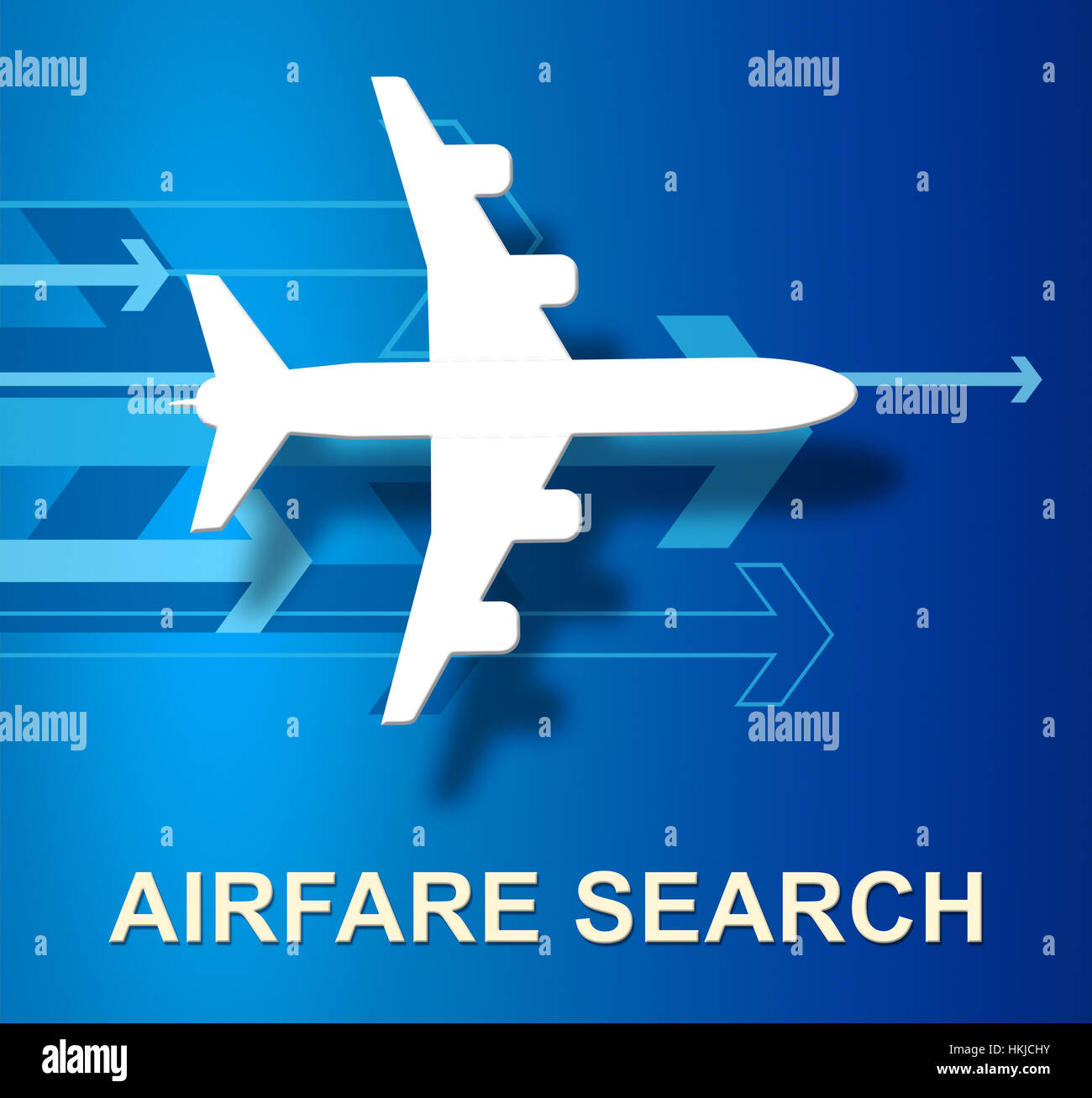 Airfare Search Plane With Arrows Shows Finding Flights 3d Illustration ...