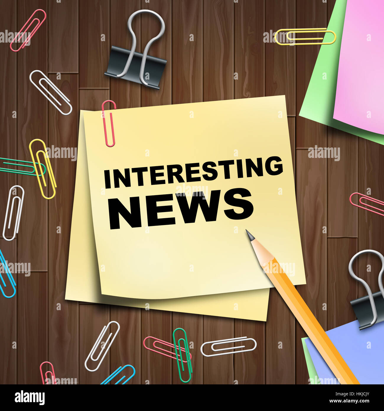 Interesting News Notepad Shows Compelling Newspaper 3d Illustration ...