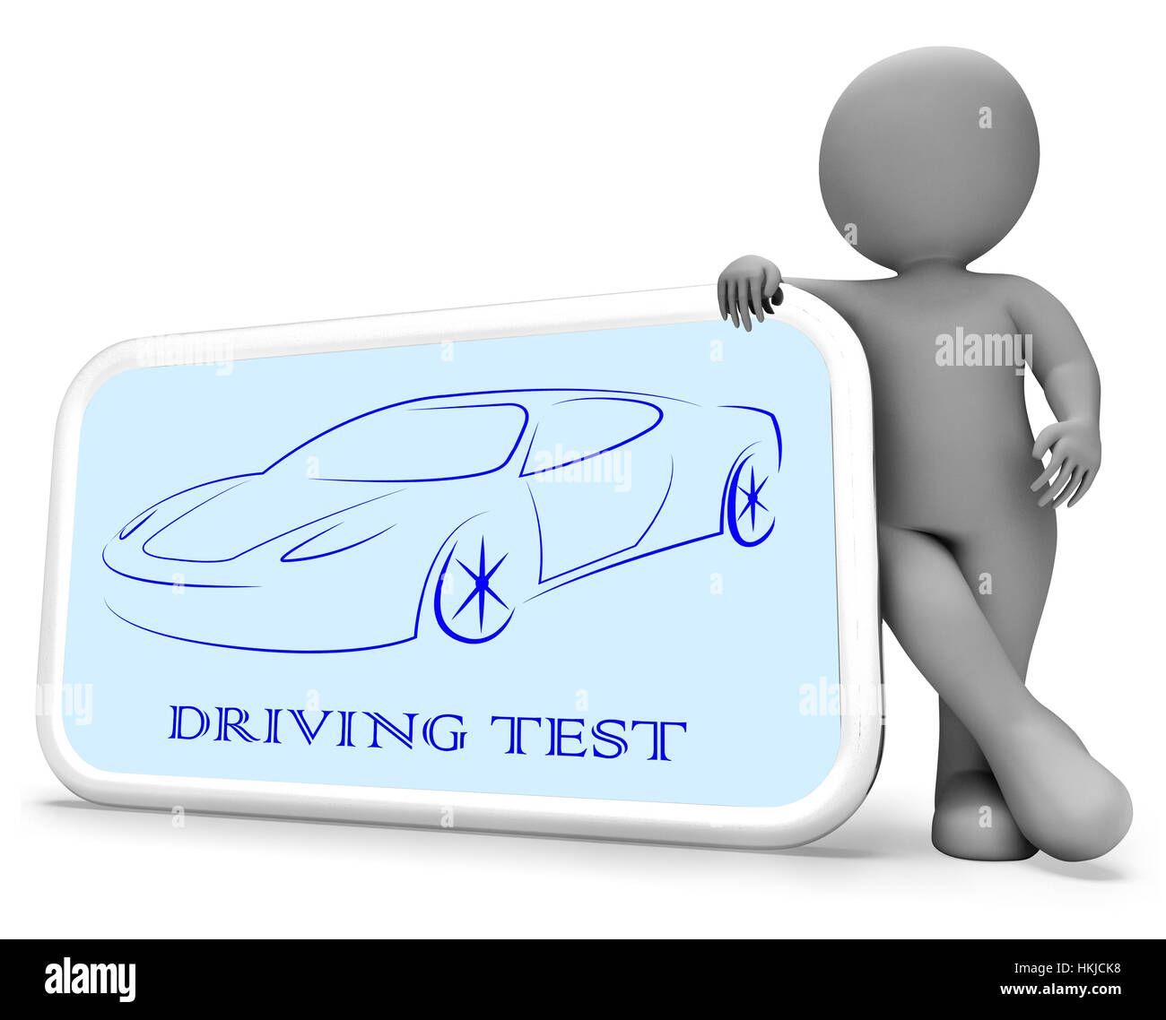 Driving Test Phone Means Vehicle Or Car Examination 3d Rendering Stock ...