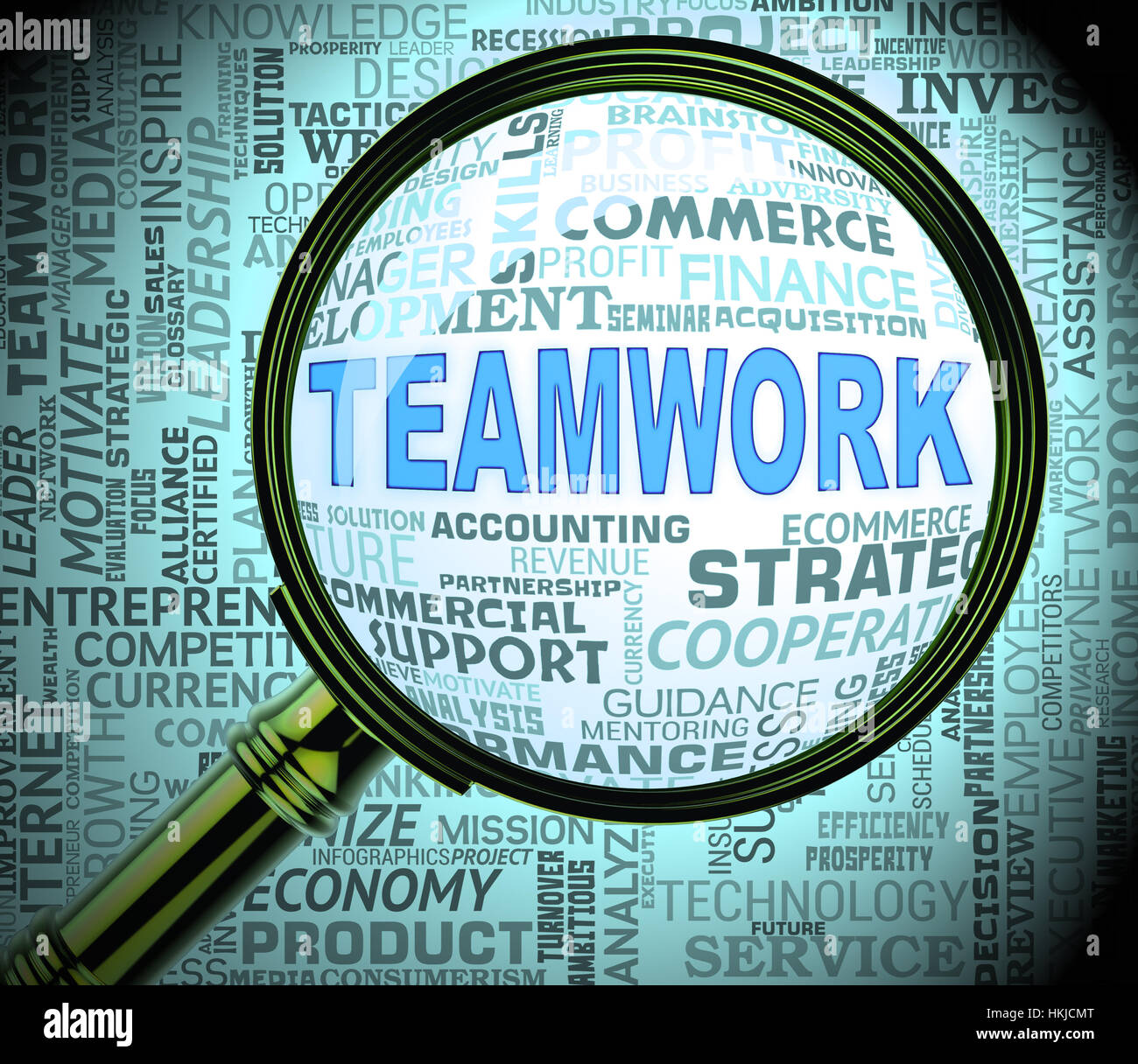 Teamwork Magnifier Meaning Magnification Search And Organized 3d ...