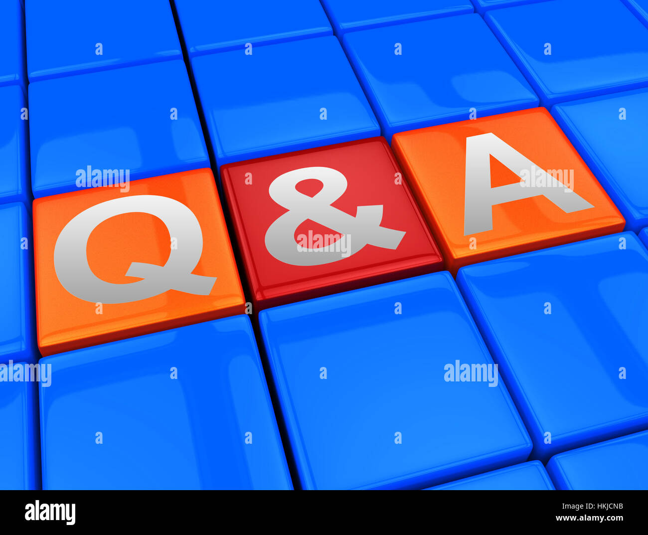 Q&a Blocks Showing Question And Answer 3d Illustration Stock Photo - Alamy