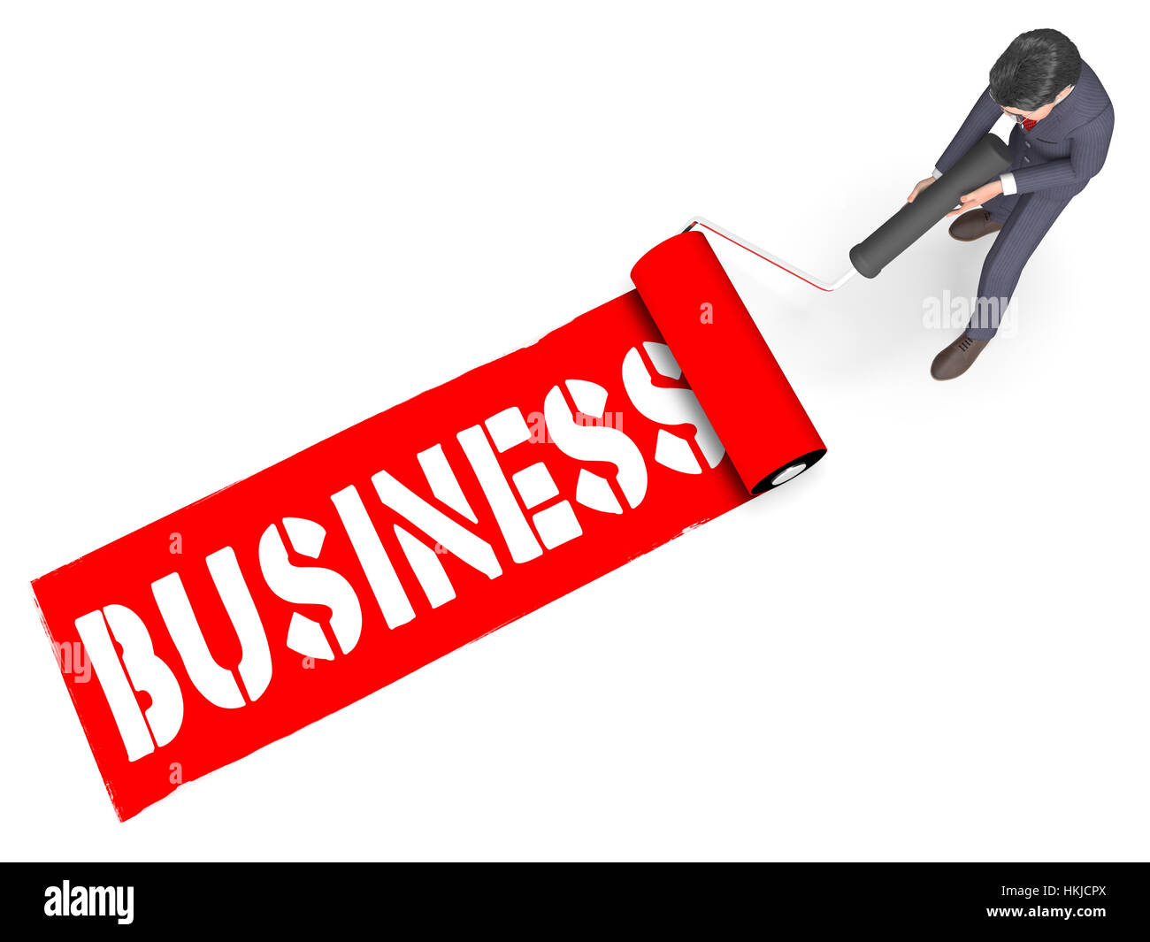 Business Paint Roller Represents Commercial Corporations 3d Rendering ...