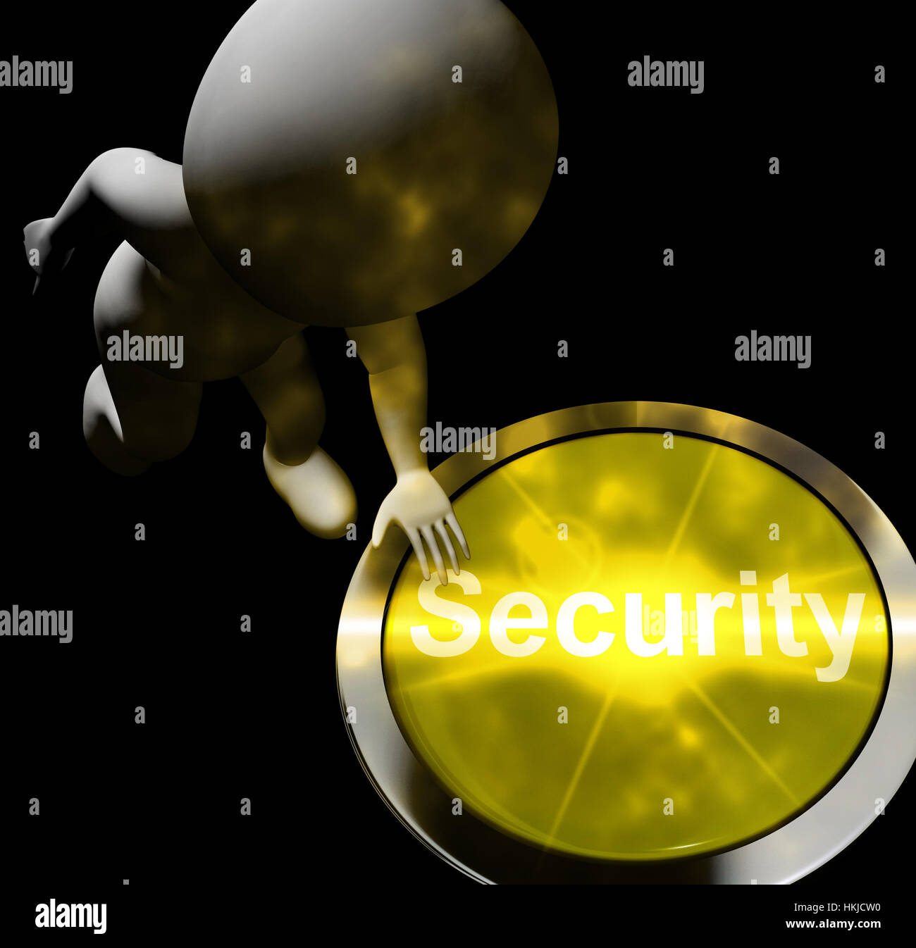 Security Button Showing Privacy Encryptions And Safety 3d Rendering ...