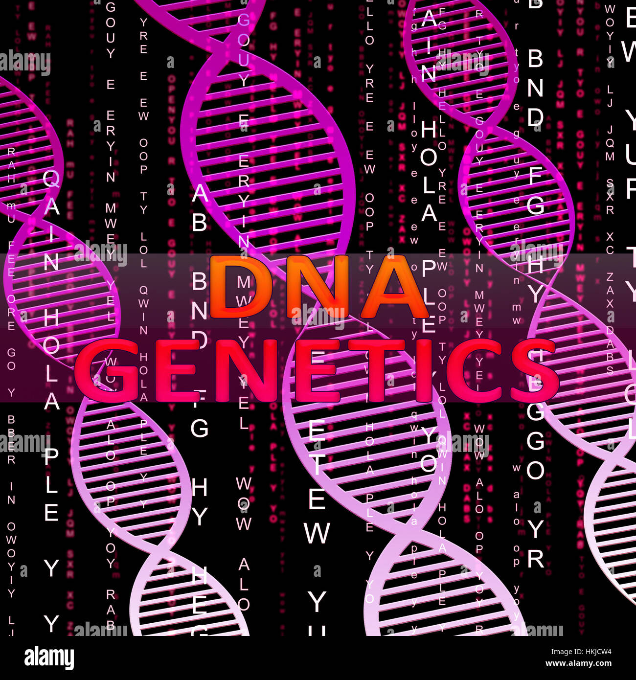 Dna Genetics Helix Means Biotech Science 3d Illustration Stock Photo ...