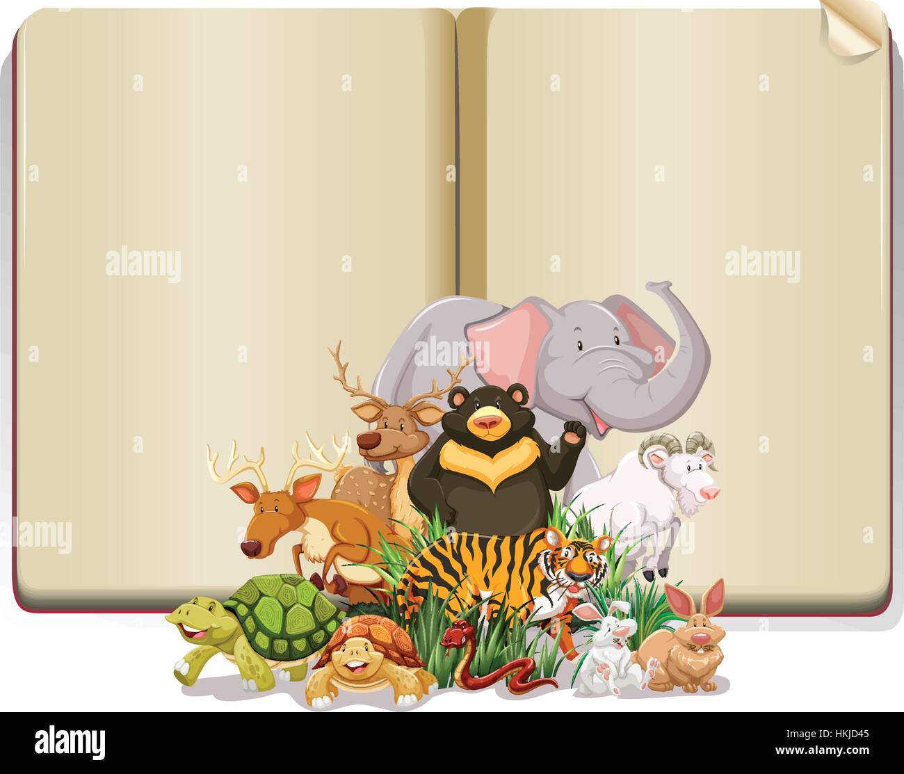 Book with many animals illustration Stock Vector Image & Art - Alamy