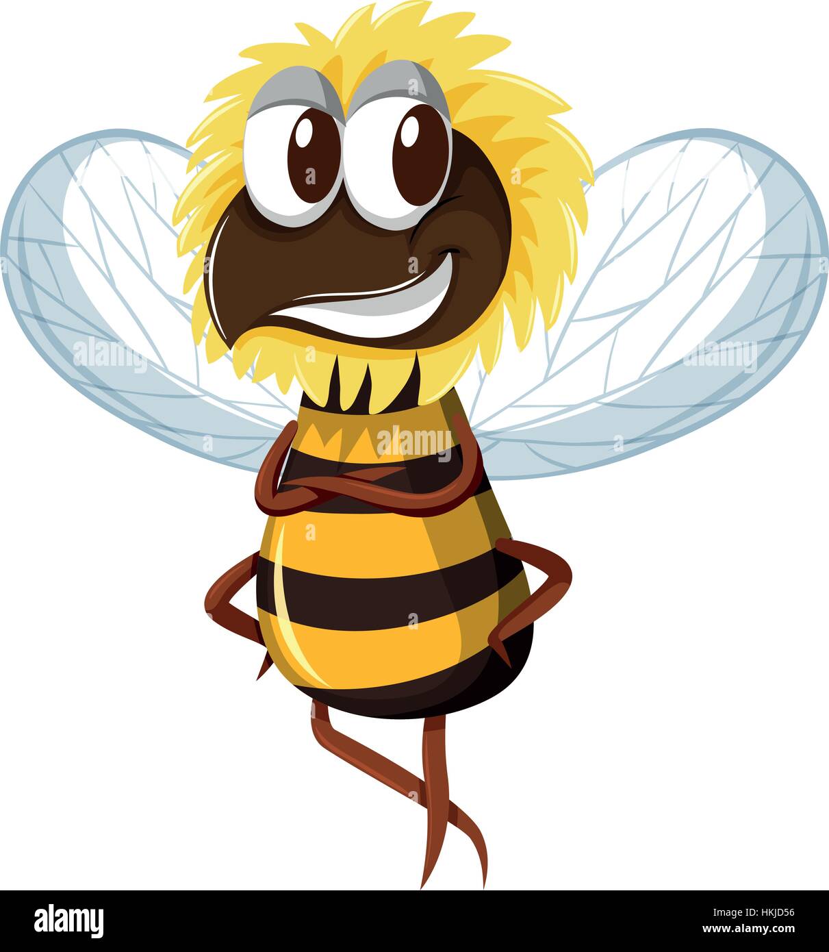 Cute bee smiling on white background illustration Stock Vector Image ...