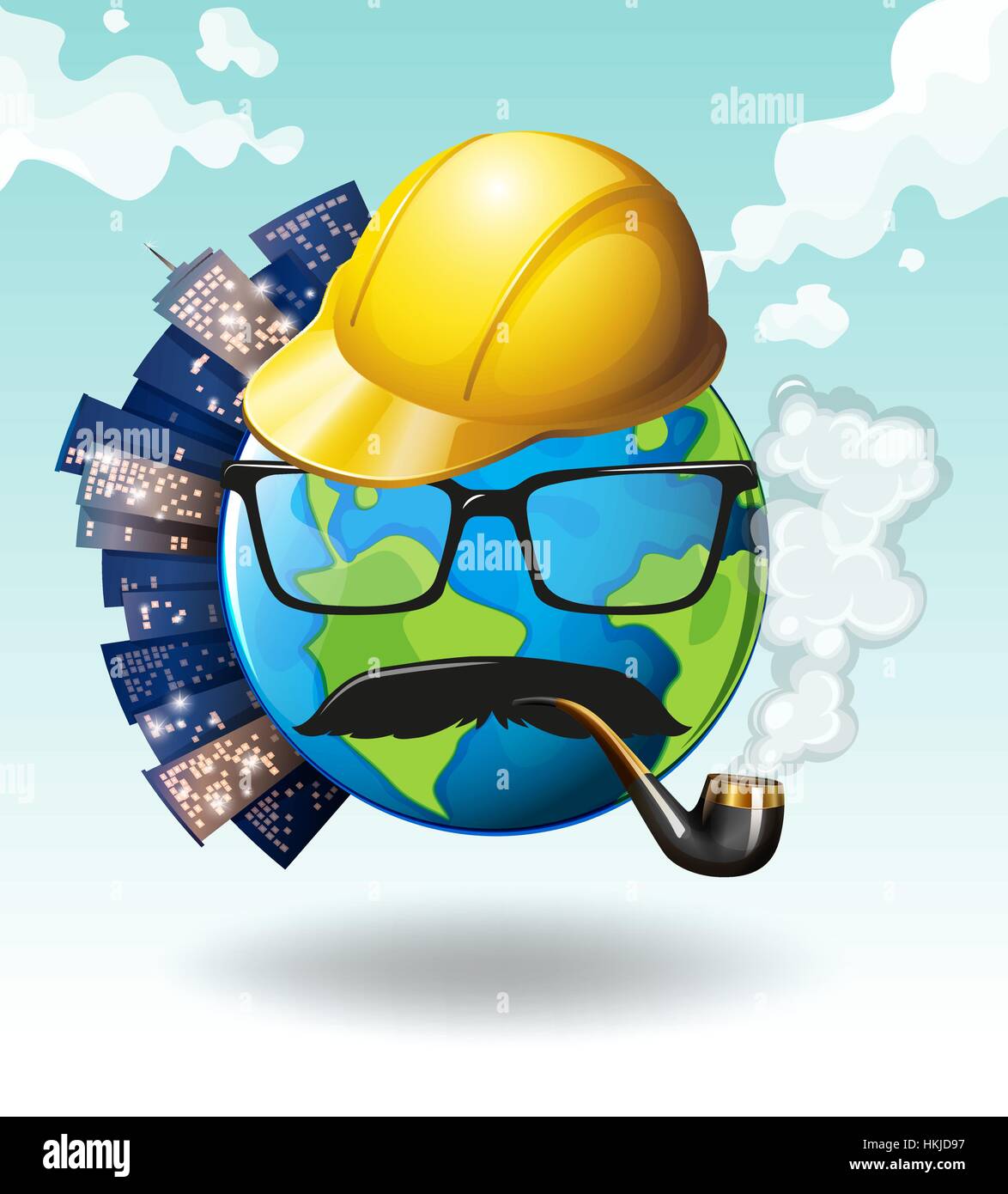 Earth with office buildings illustration Stock Vector Image & Art - Alamy