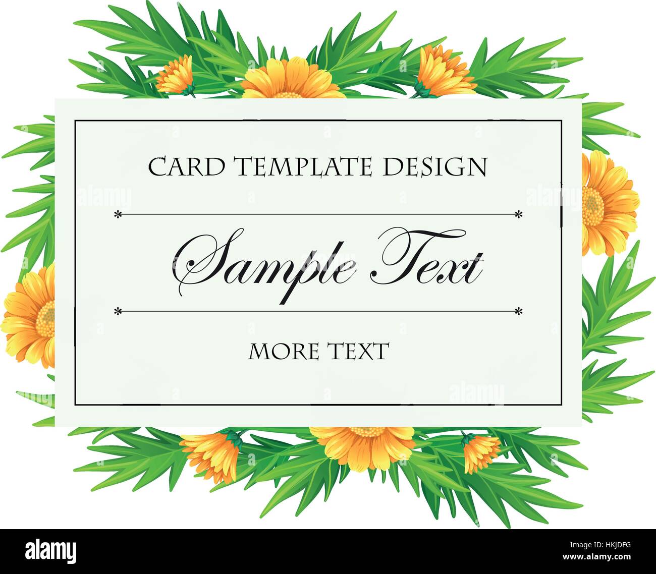 Card template with yellow calendula illustration Stock Vector Image ...