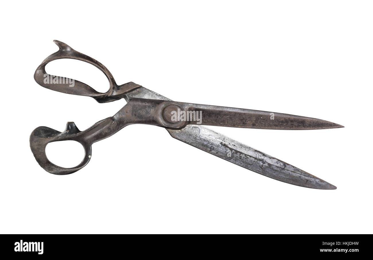 Old Drapers Scissors isolated on white background Stock Photo - Alamy