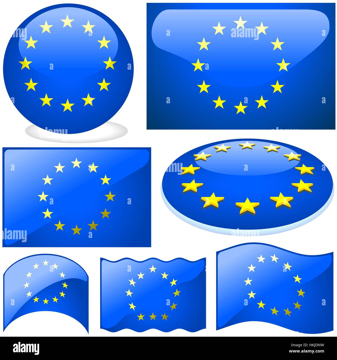 Europe Union Flag Icons Stock Vector Image & Art - Alamy