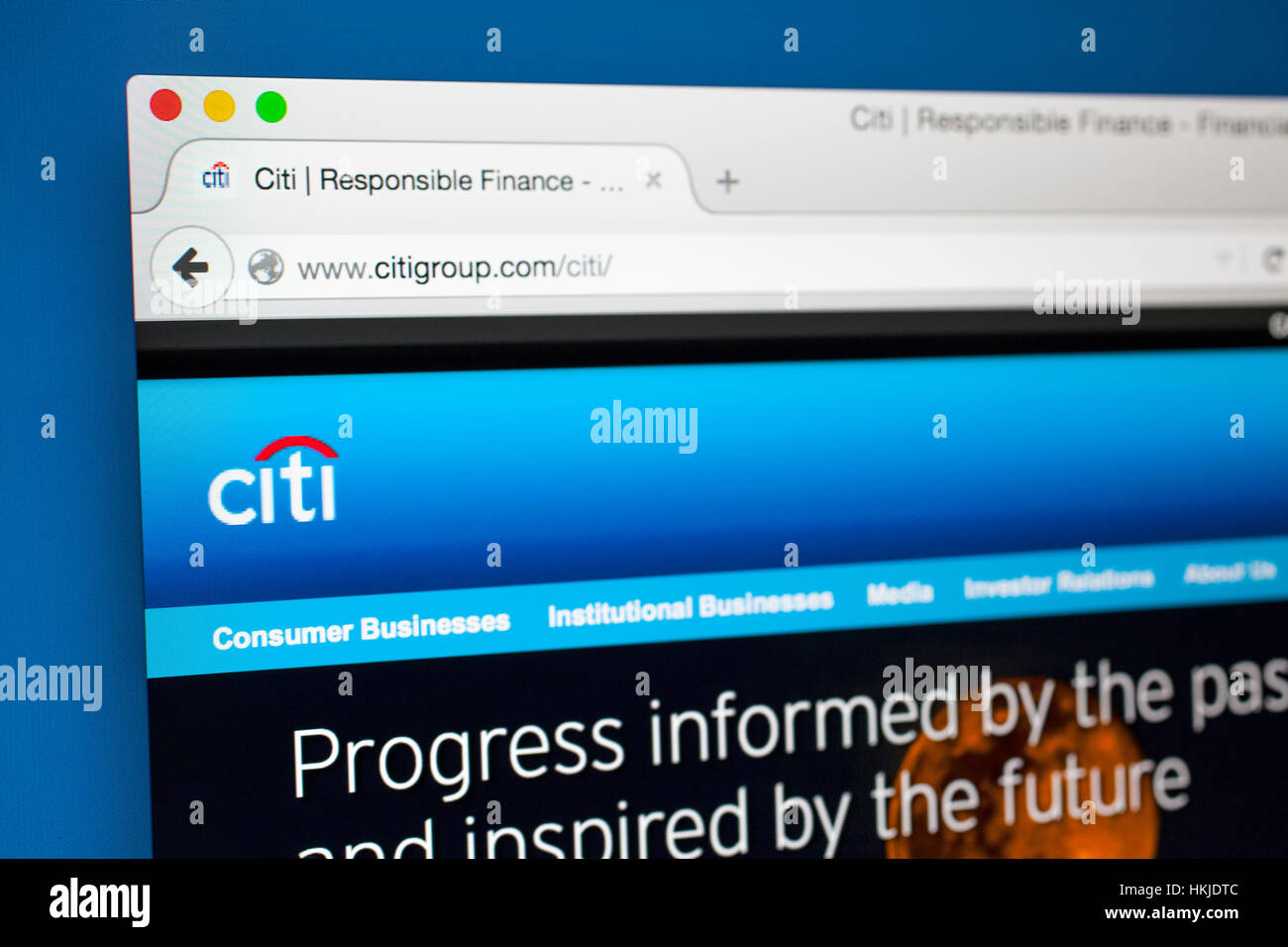 LONDON, UK - OCTOBER 21ST 2015: The homepage of the official Citigroup ...