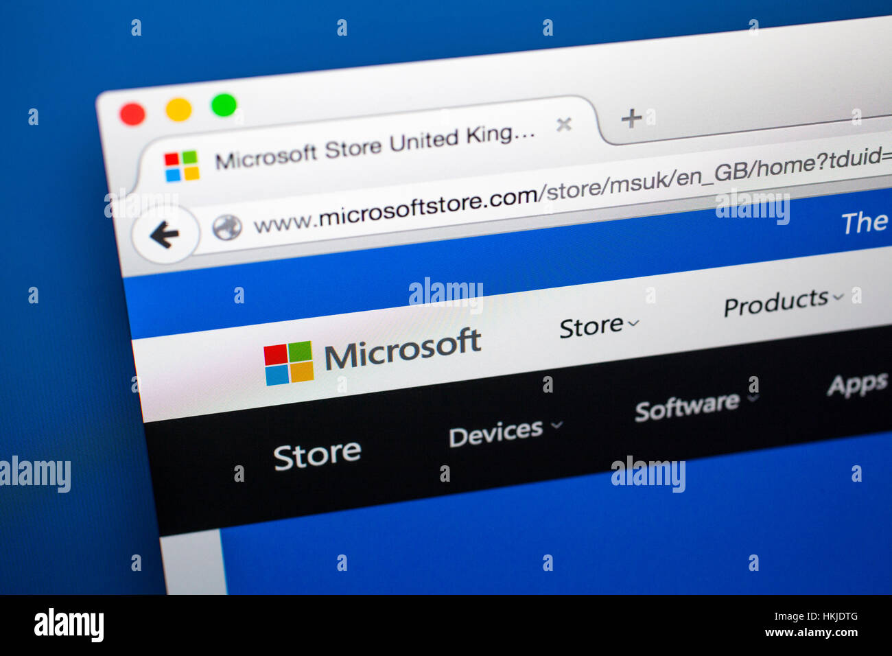 LONDON, UK - OCTOBER 21ST 2015: The homepage of the official Microsoft ...