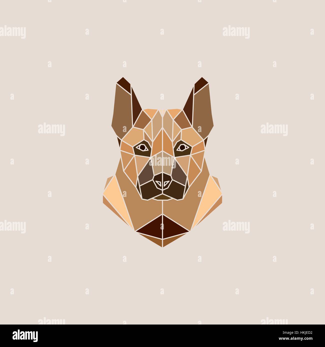 Geometric Dog Face