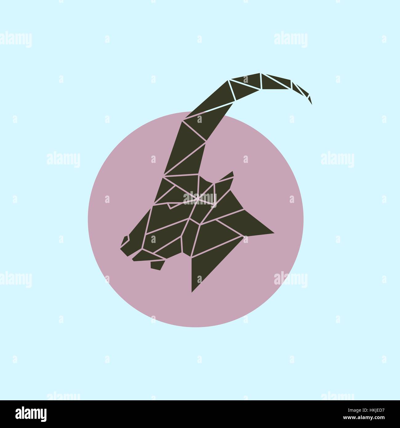 Geometric head goat with side view. Vector illustration Stock Vector ...