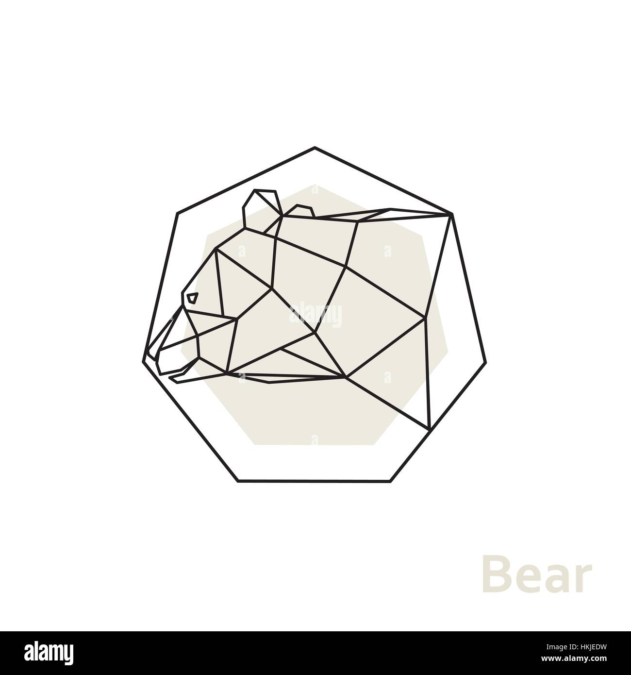Geometric Head bear with side view. Vector illustration Stock Vector ...