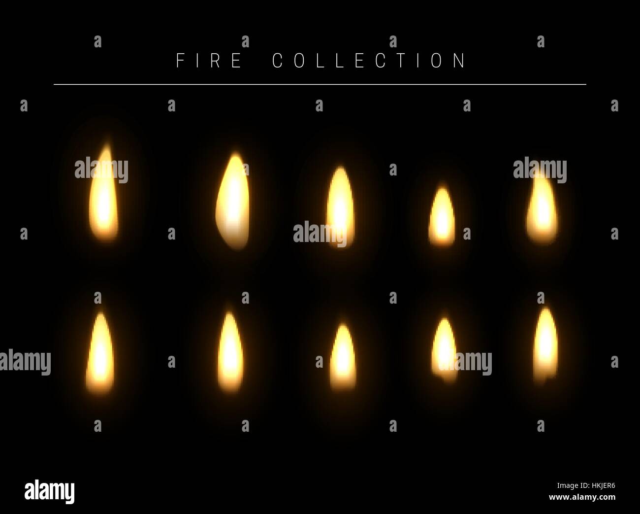 Realistic fire flame isolated light effect Stock Vector Image & Art - Alamy