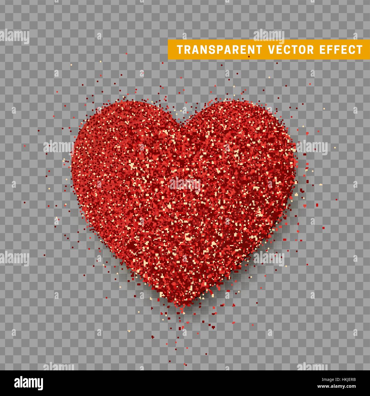 Valentines Day heart isolated, transparent vector effect background ...
