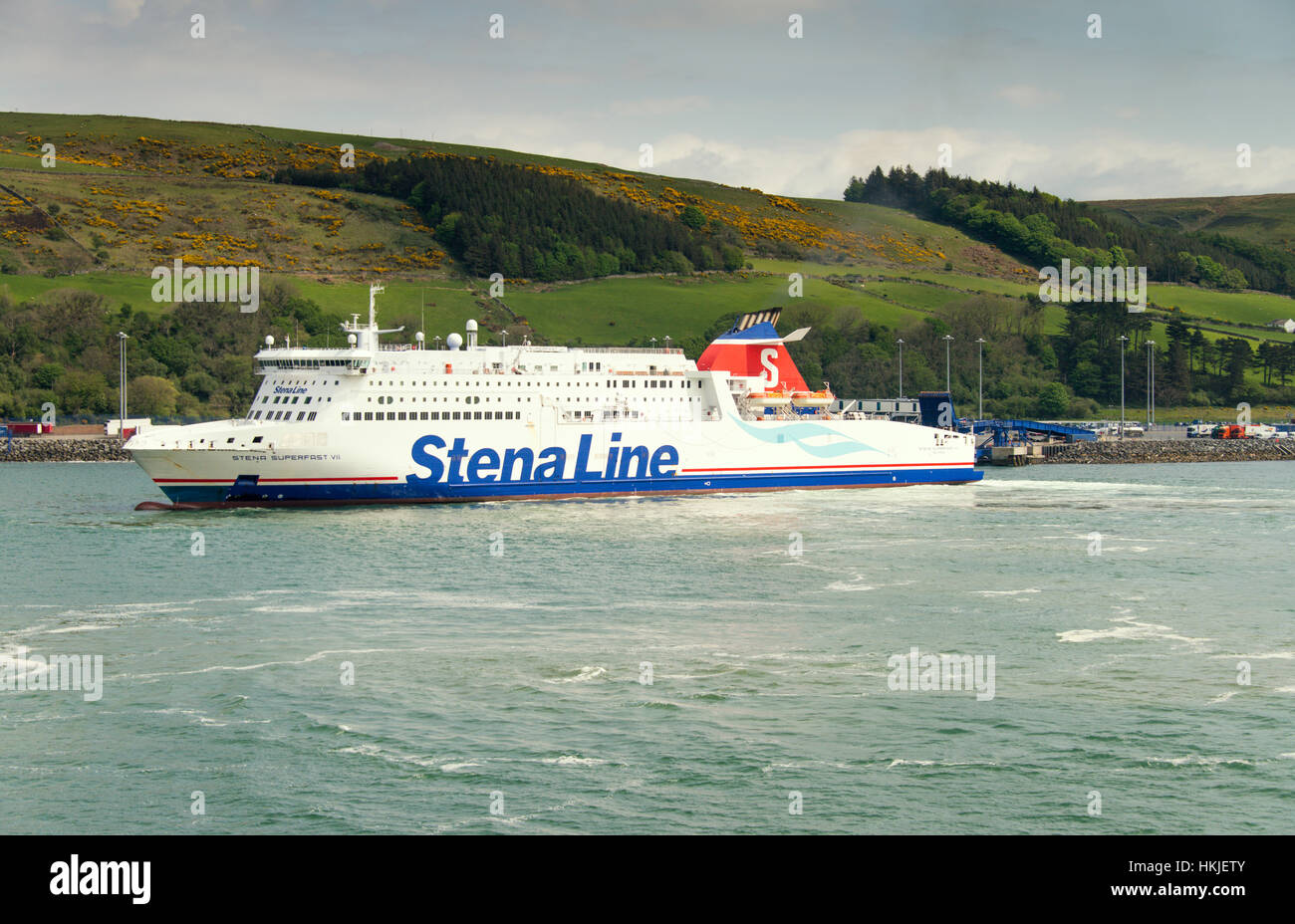Stena Superfast VII ferry arriving at Cairnryan from Belfast Stock ...