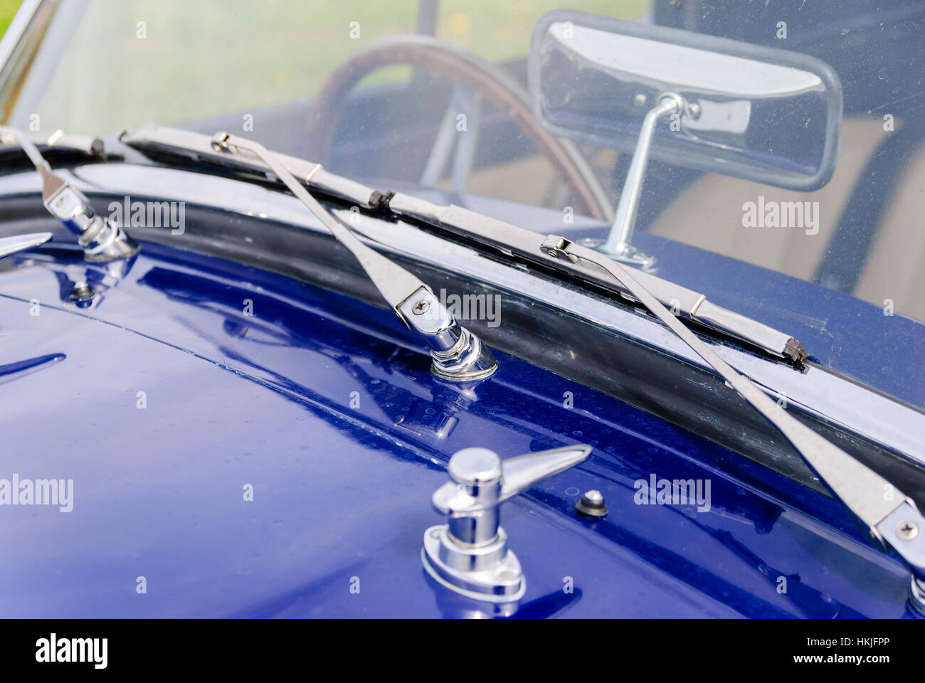 Windscreen wipers on an old fashioned sports car Stock Photo - Alamy