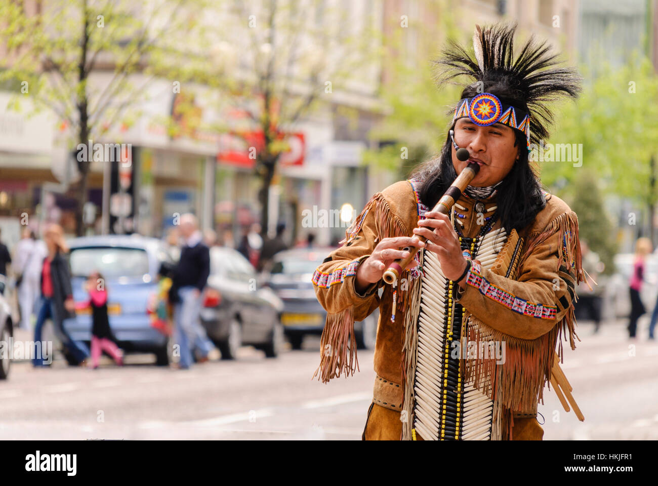 American Indian Street Performer