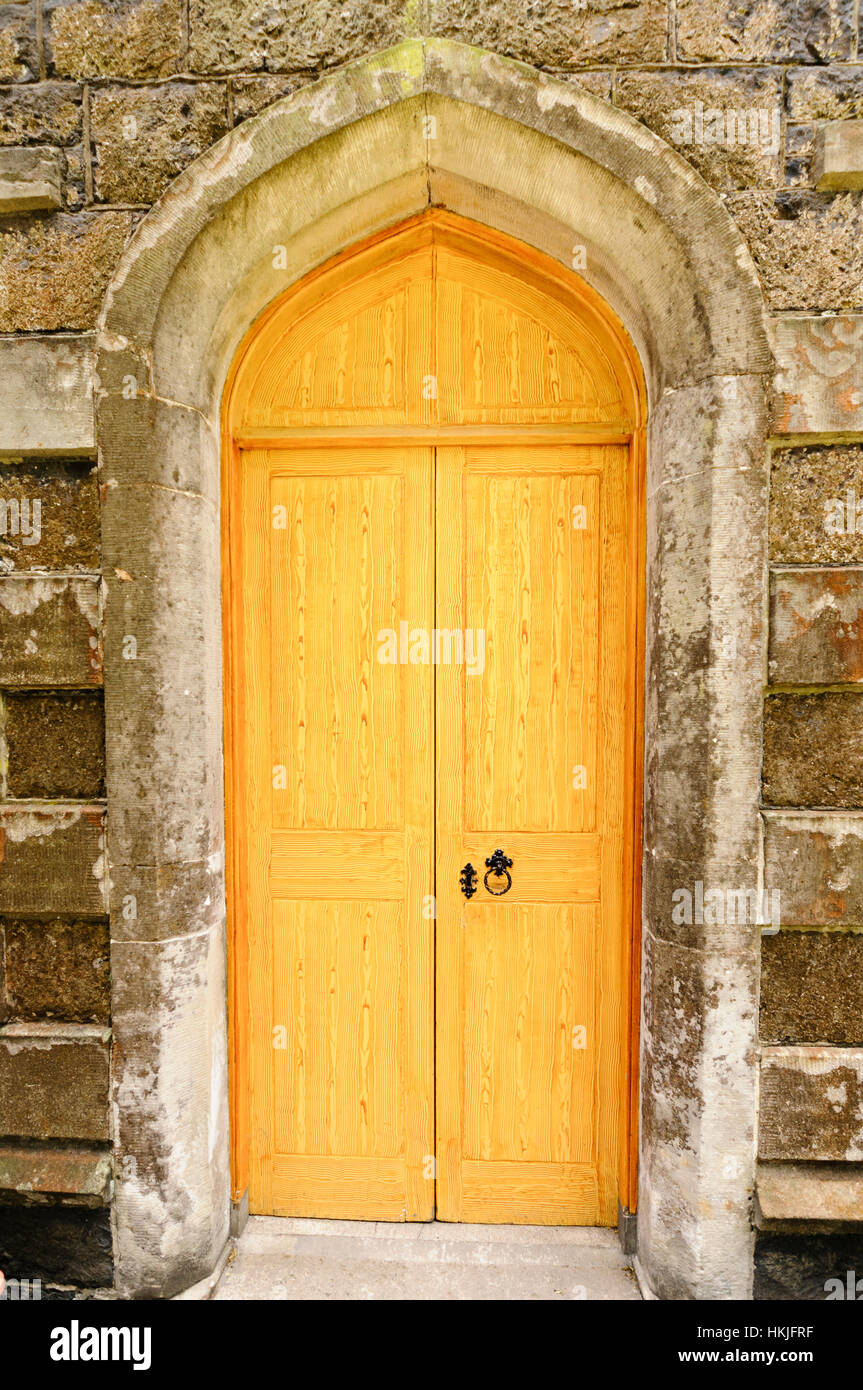 Wooden church door Stock Photo - Alamy