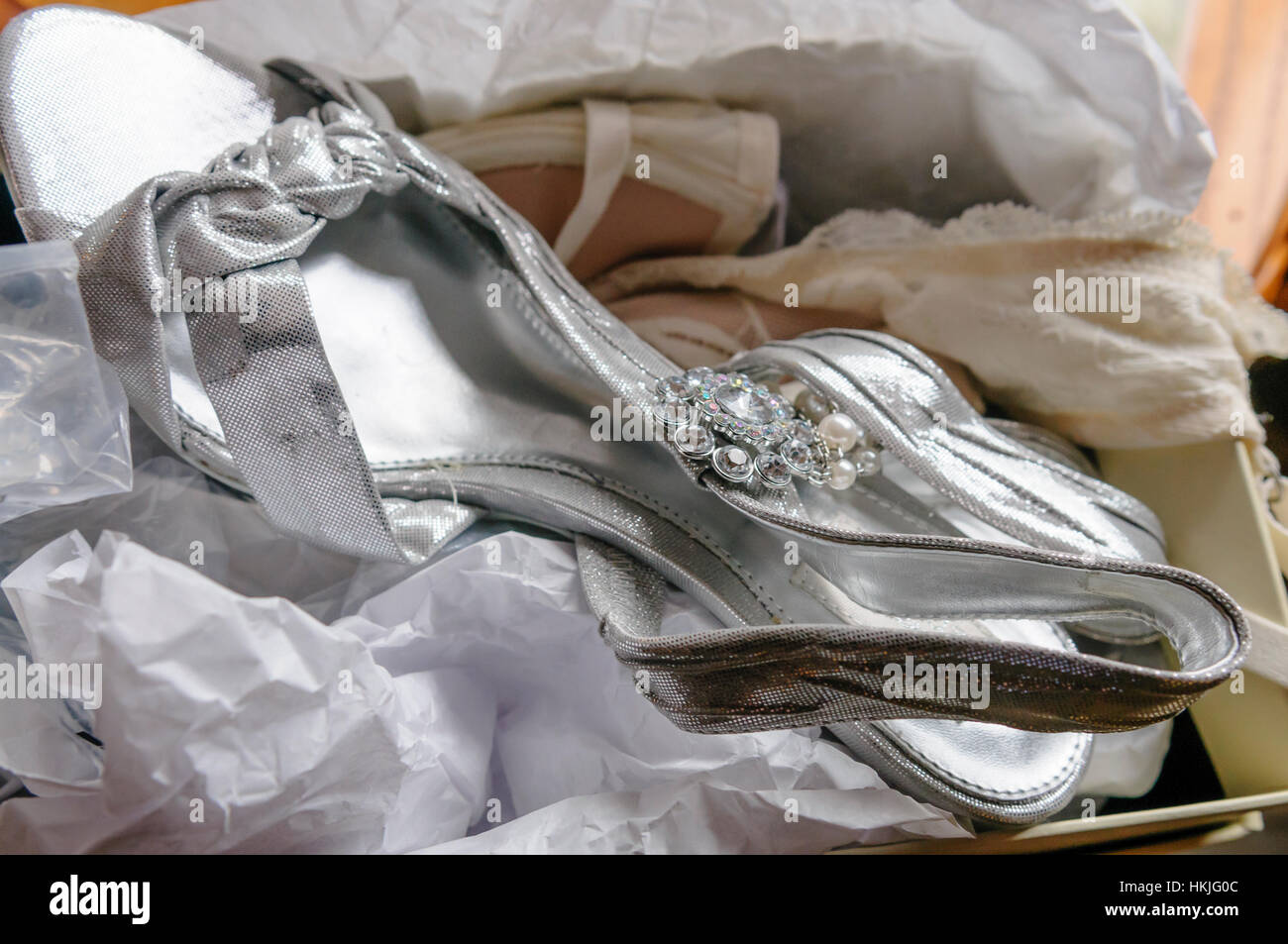 Silver shoes hi-res stock photography and images - Alamy