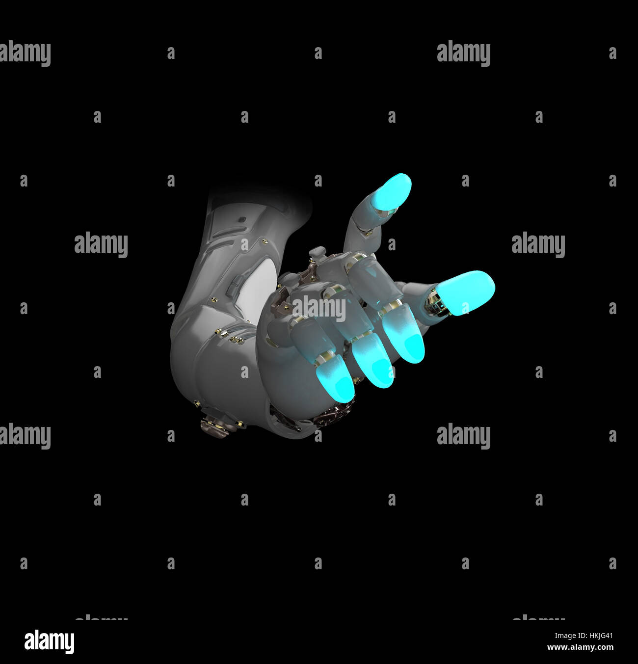 glowing artificial hand Stock Photo - Alamy