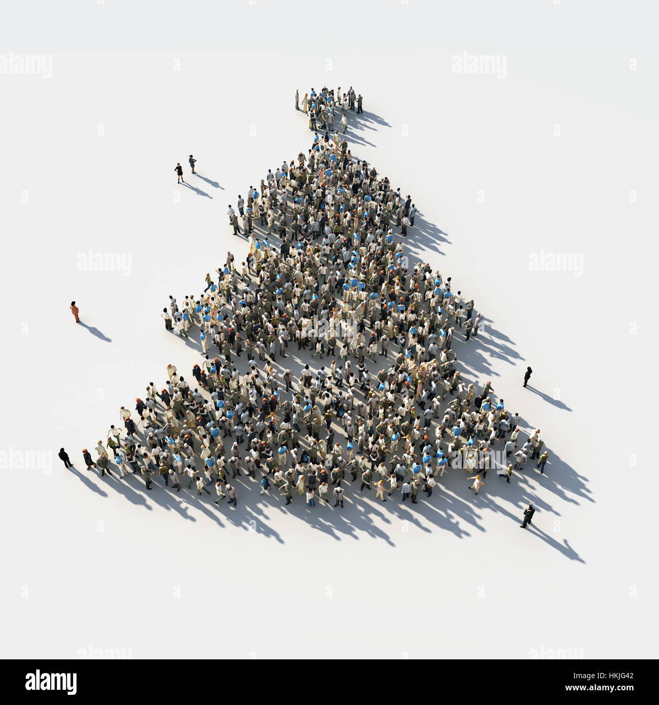 the crowd in a christmas tree shape Stock Photo - Alamy