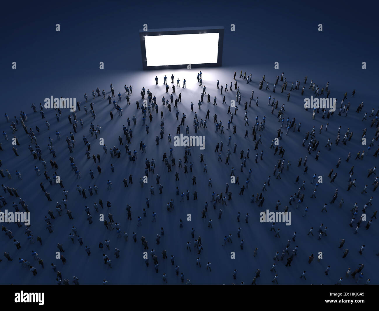 group of people looking at the screen at night Stock Photo - Alamy